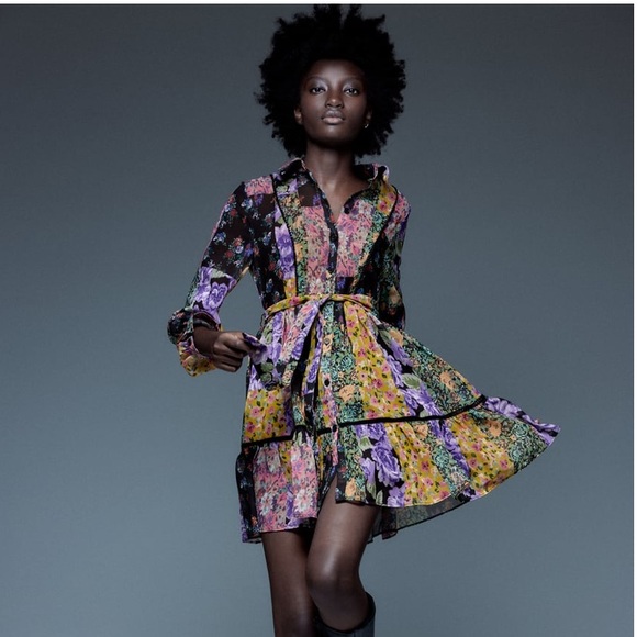 Zara | Dresses | Zara Floral Printed Short Dress | Poshmark